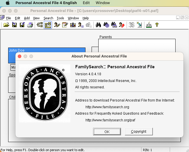 Will Personal Ancestral File 4.x (PAF) run on Mac or Linux? | CodeWeavers
