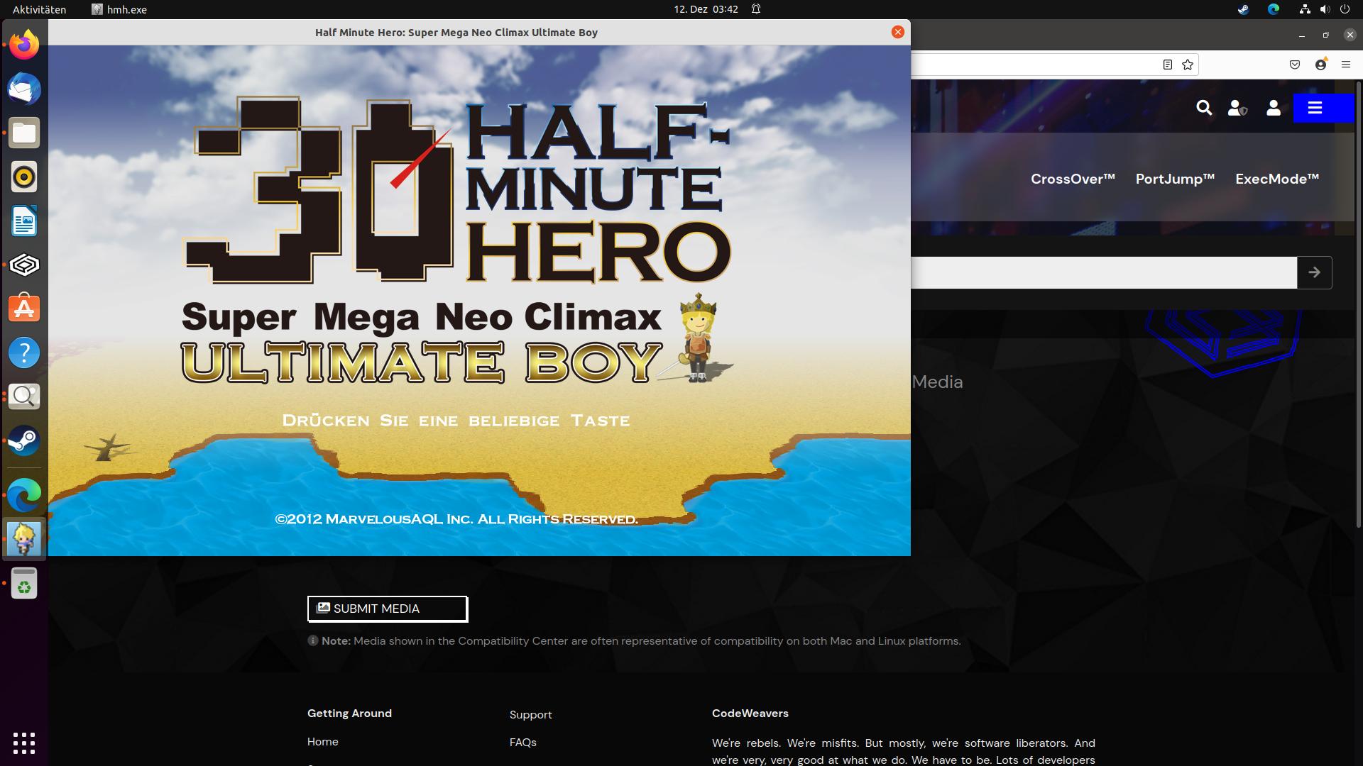 Half Minute Hero: Super Mega Neo Climax Ultimate Boy | Compatibility Database | CodeWeavers