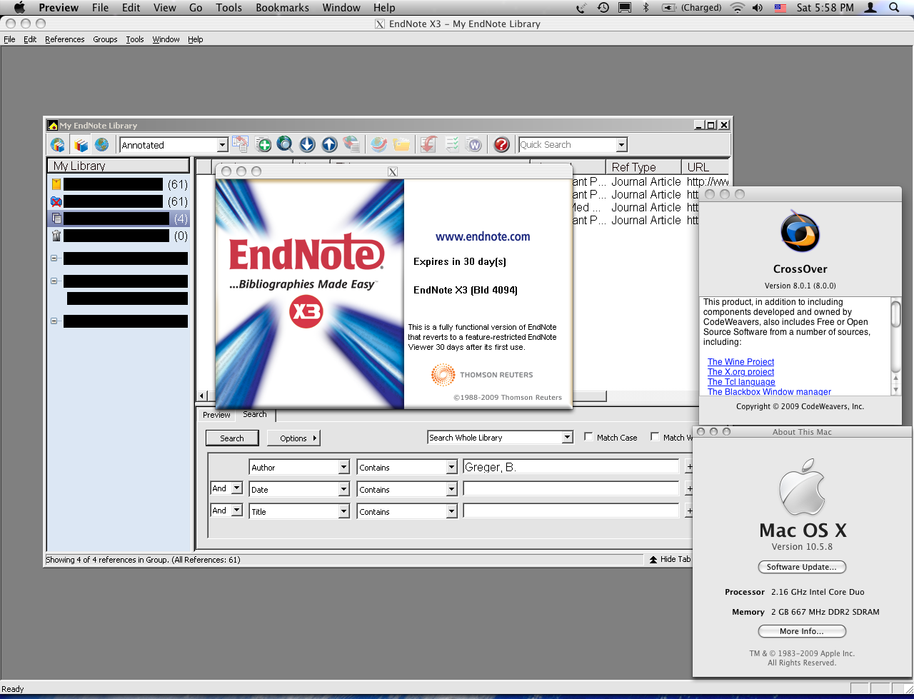 Will EndNote X3 run on Mac or Linux? | CodeWeavers