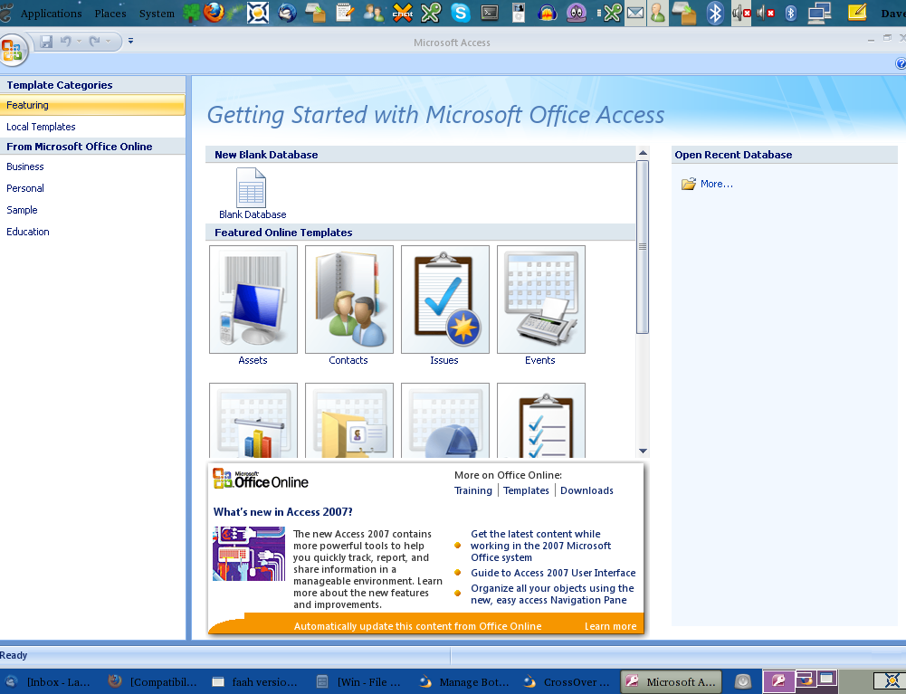 Microsoft Access 2007 | What Runs | CodeWeavers