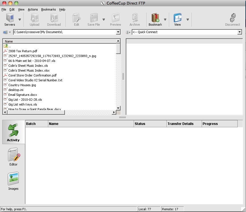 Media for CoffeeCup Direct FTP | CodeWeavers