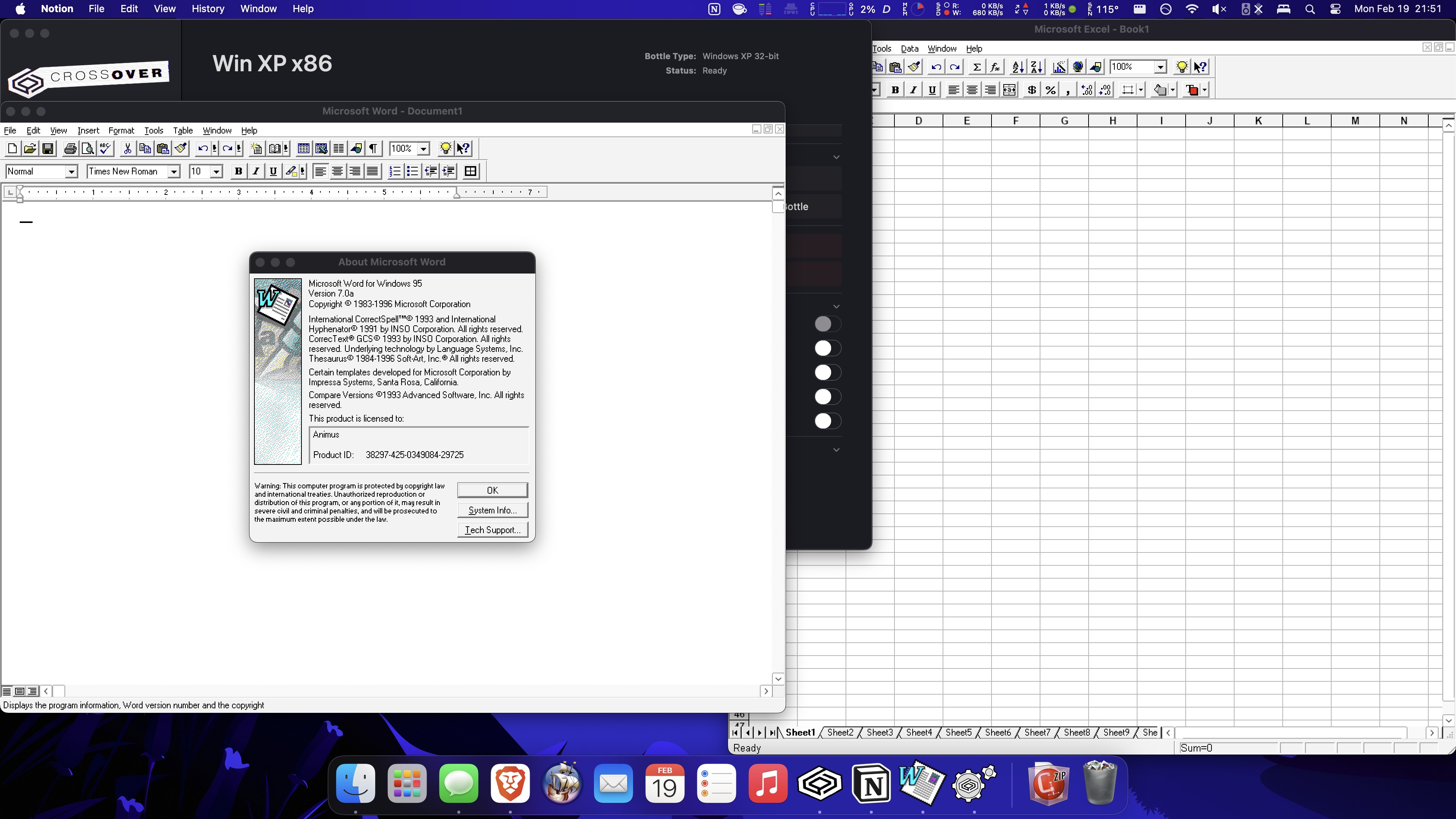 Will Microsoft Office 95 (Version 7.0) run on Mac or Linux? | CodeWeavers